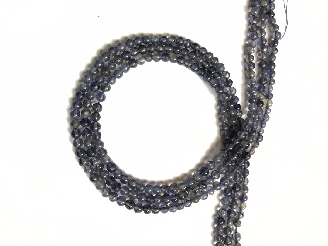 Iolite Round Plain Shape 4 Mm Appx. Blue 15 Inch Natural .creative ...