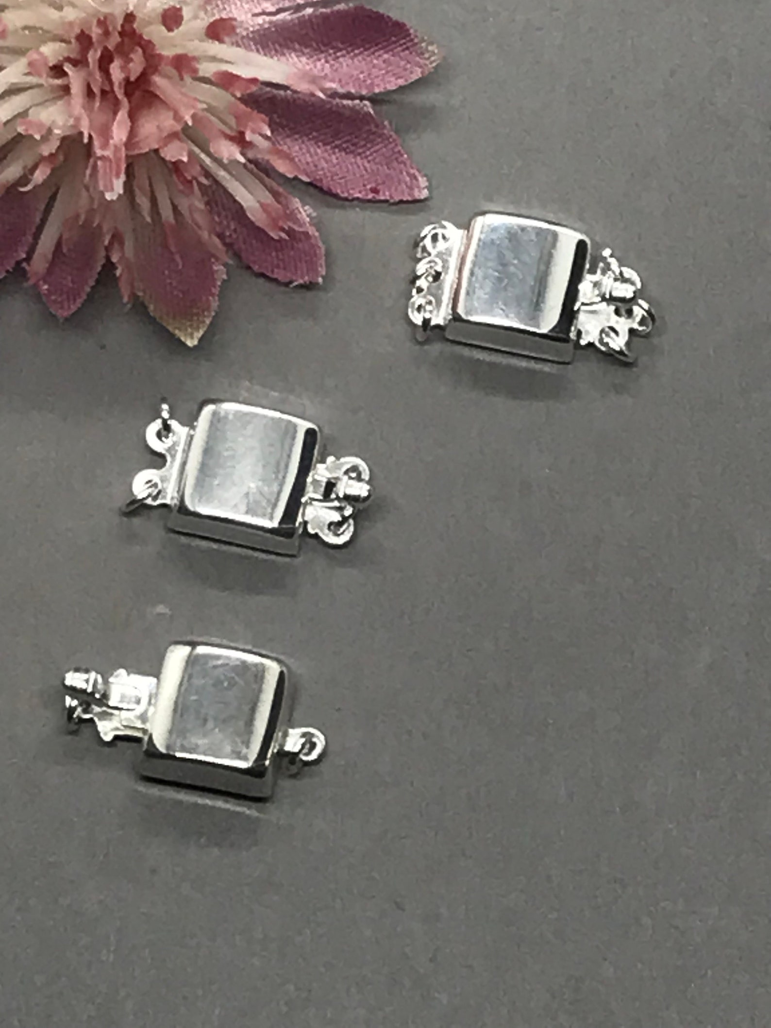 925 Sterling Silver Clasp, Rectangular Box Clasp, Plain, Jewelry Clasp ...