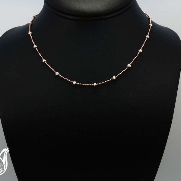 Sterling Bead Adjustable Station Necklace - Etsy