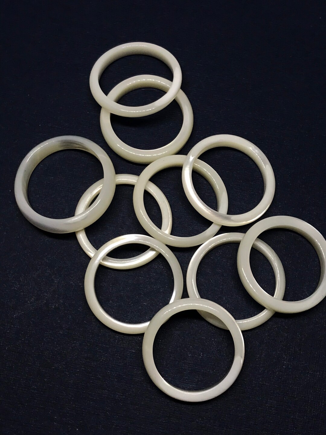 Beautiful Ring of Natural Mother of Pearl ,off White, Shines When Face ...