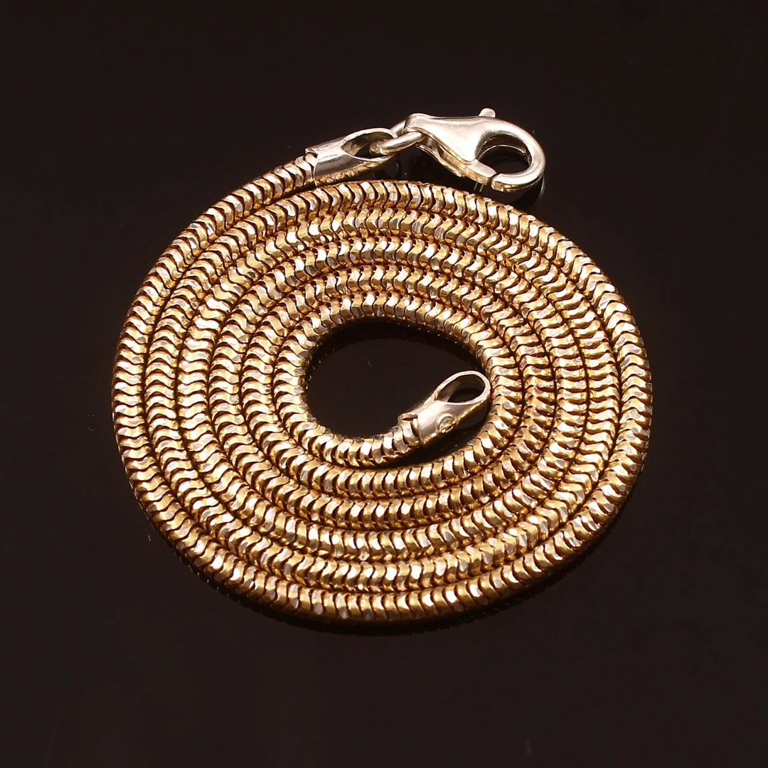 Snake Chain's, 2mm Gold Snake Chain Necklace for Men's, High Polish ...