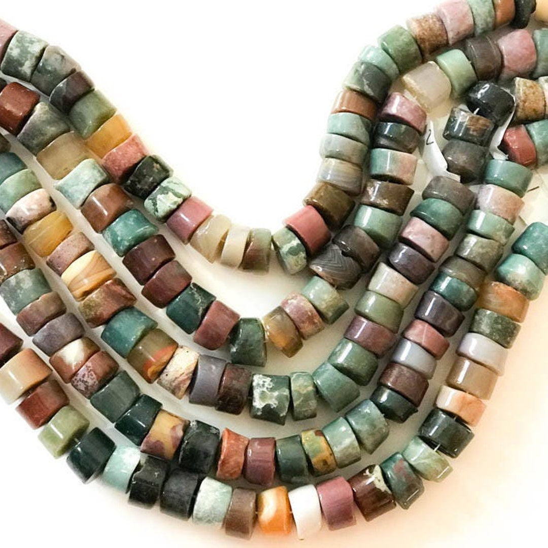 Natural Multi Color Jasper Beads,16mm Opal Large Rondelle Bead Necklace ...