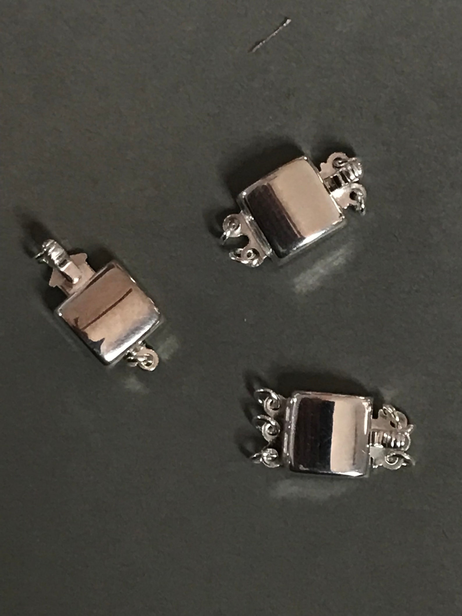 925 Sterling Silver Clasp, Rectangular Box Clasp, Plain, Jewelry Clasp ...