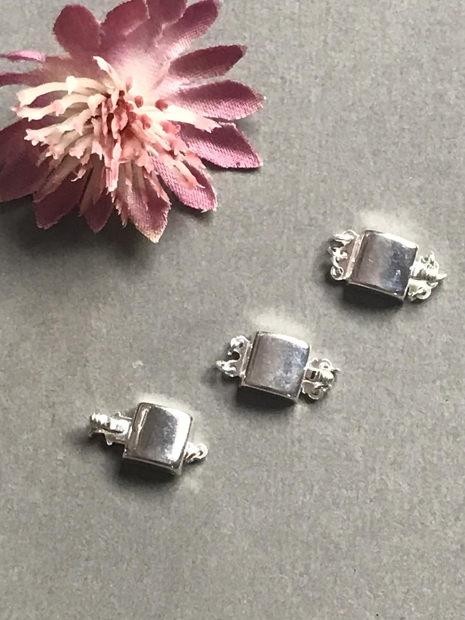 925 Sterling Silver Clasp, Rectangular Box Clasp, Plain, Jewelry Clasp ...