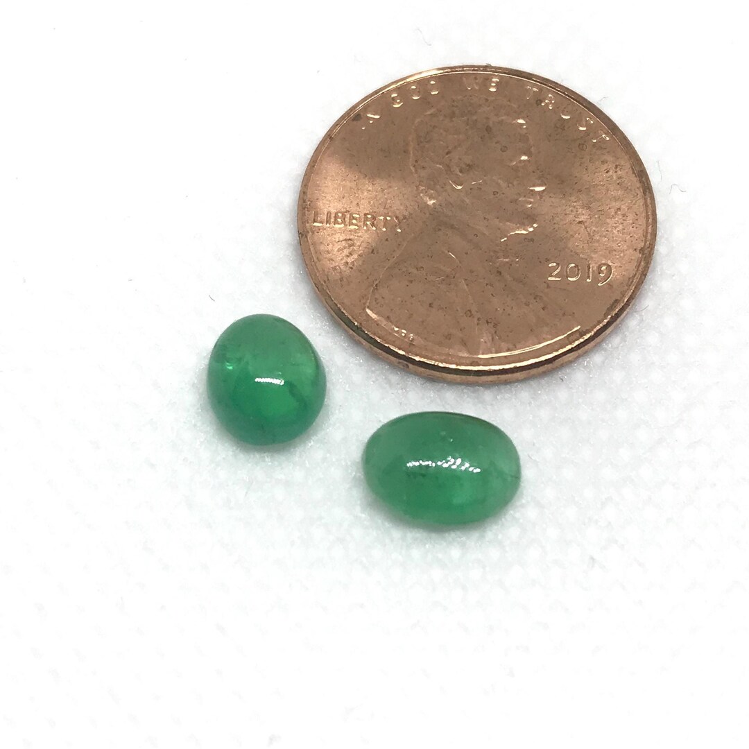 Natural Emerald Cabochons, 4x6mm to 6x8mm Oval Emerald Gemstone for ...