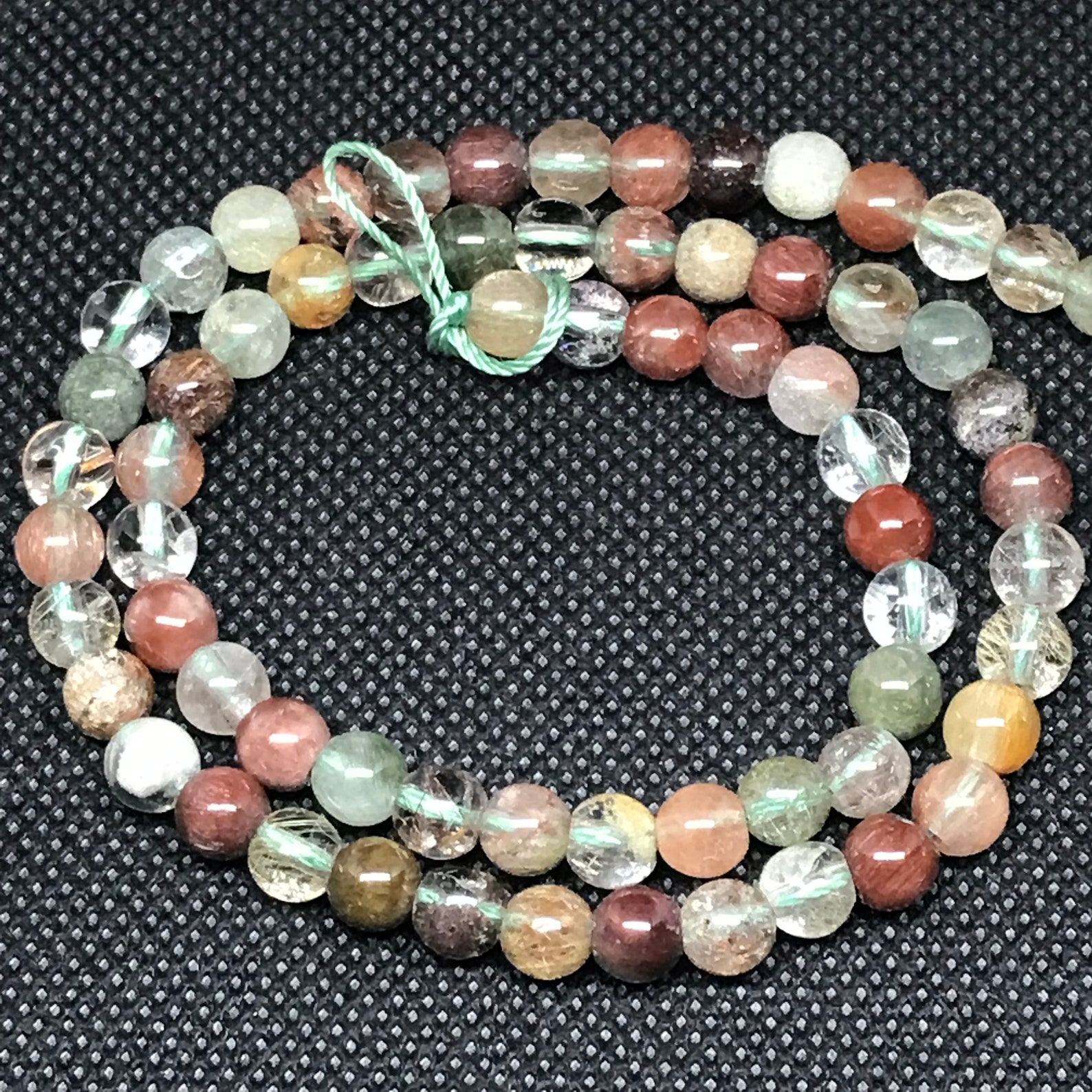 Multi Color Quartz Bead Necklace, Rutilated Quartz Gemstone Beads, 6mm ...