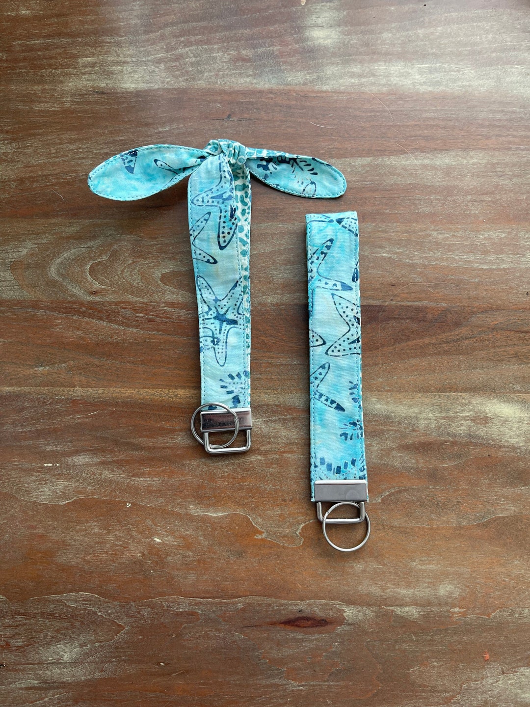 Blue Beachy Keychain Wristlet Nautical Key Fob Starfish Gift Sweet 16 ...