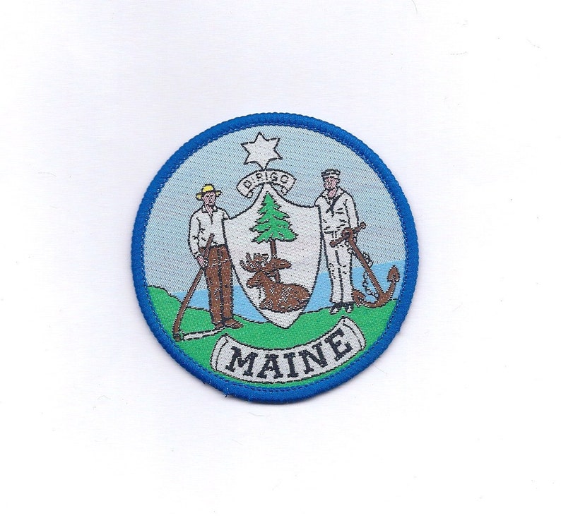 Vintage Maine State Flag/seal - Patch - Etsy