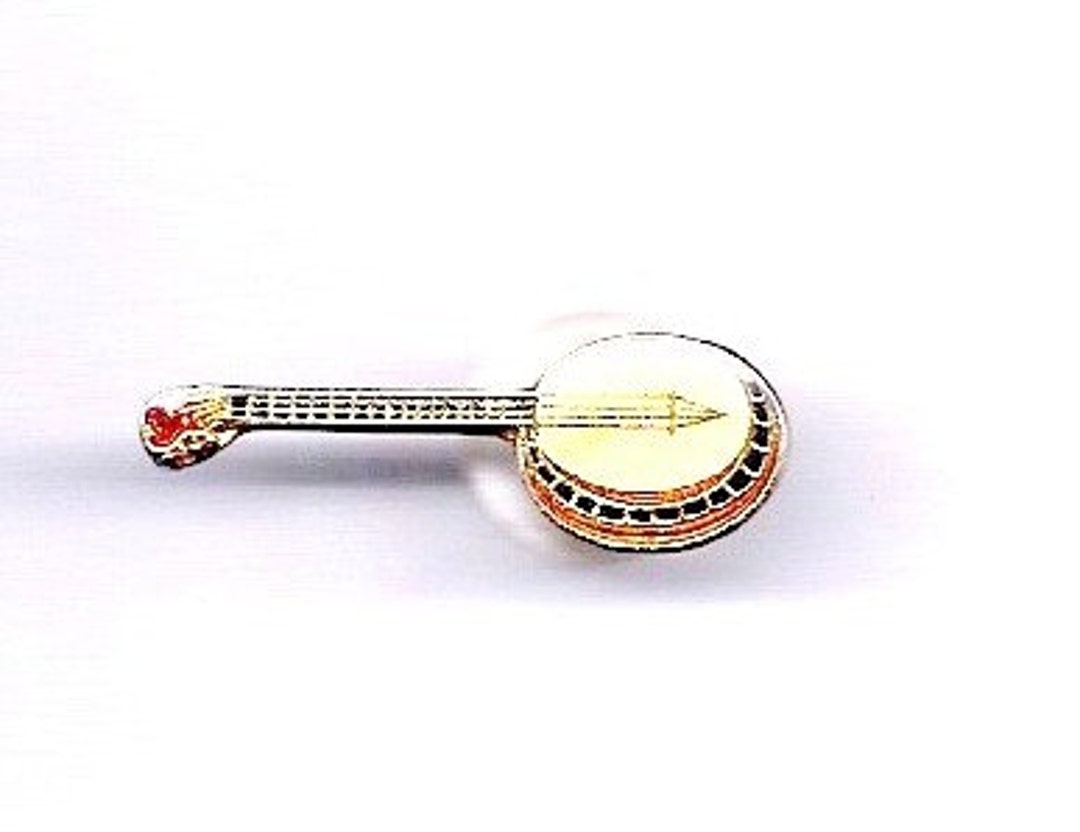 Vintage Banjo Red Frame Hat/lapel Pin - Etsy