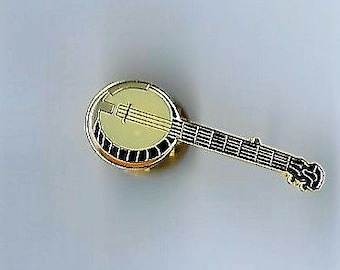 Vintage BANJO Bluegrass Pin, Enamel Pin, Lapel, Hat, Pinback, Music ...