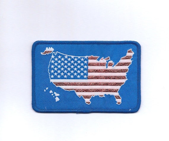 Vintage United States of America USA Map Patch | Etsy