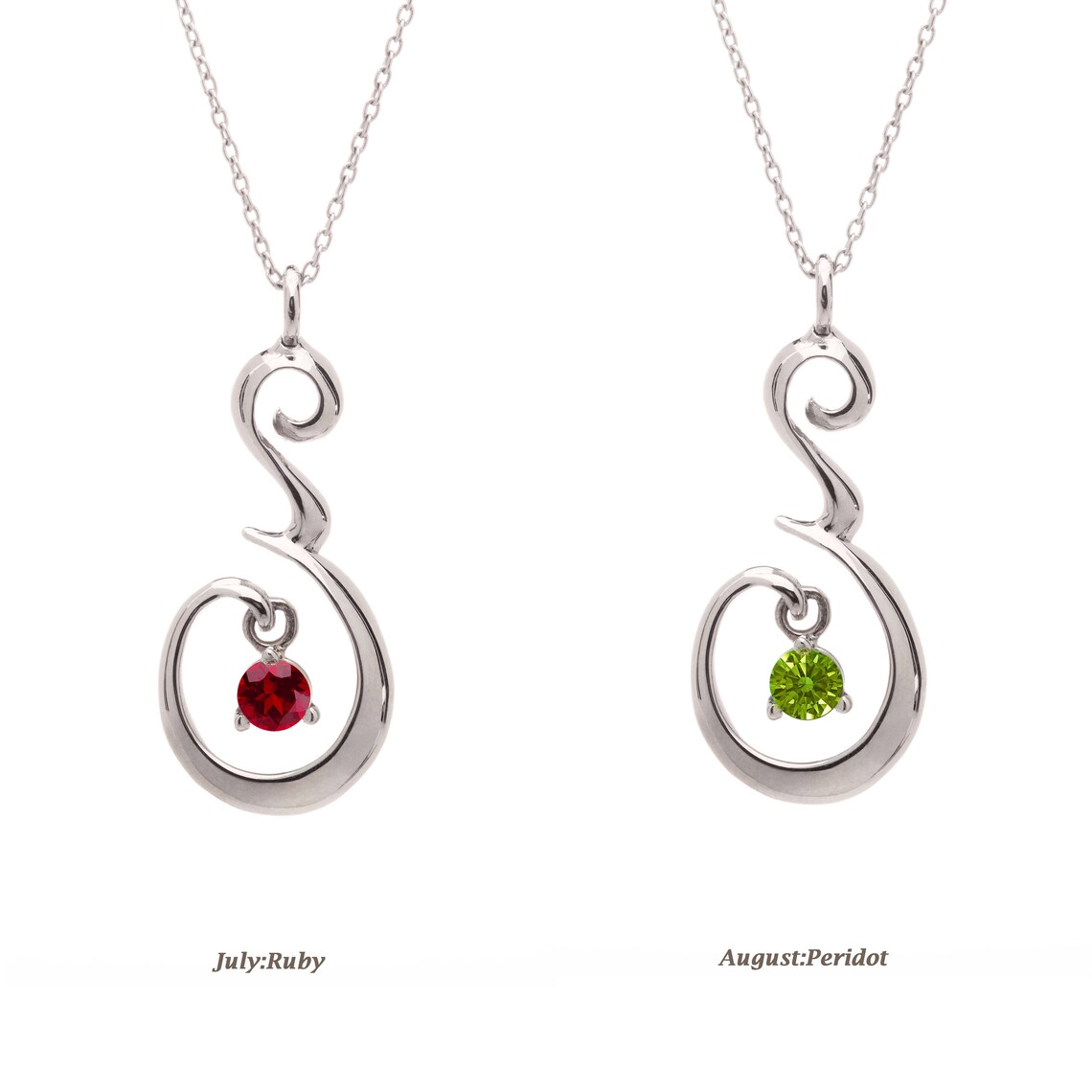 Surrogacy Symbol Custom Birthstone Necklace White Gold / - Etsy