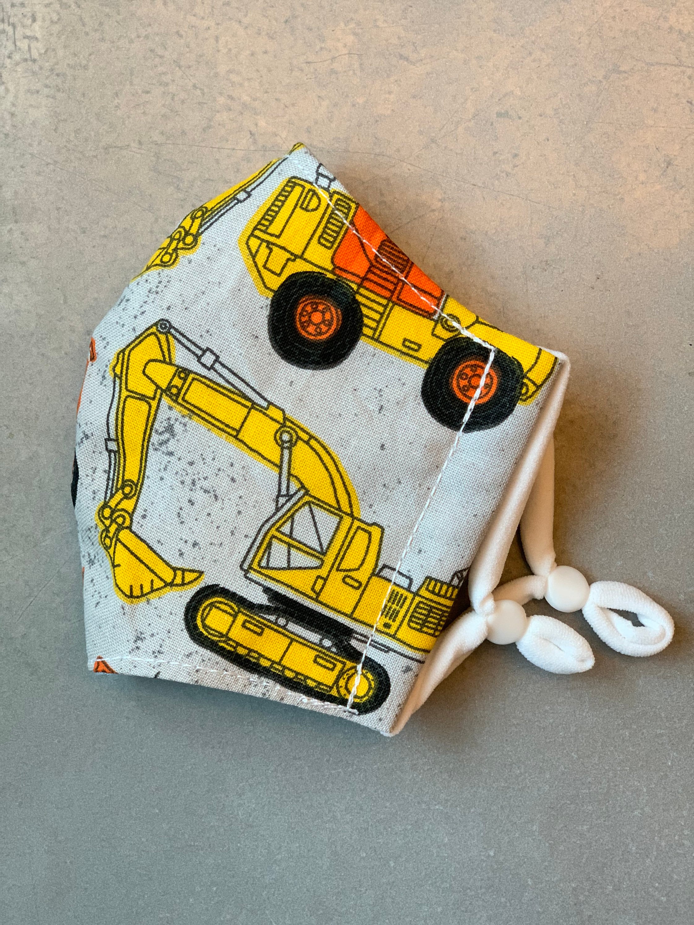 Adjustable Kids Face Mask Construction Cars and Trucks Excavator ...