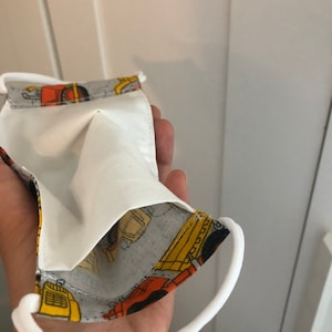 Adjustable Kids Face Mask Construction Cars and Trucks Excavator ...