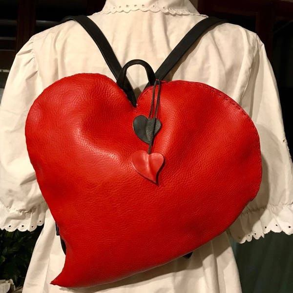 Leather Heart Backpack - Etsy