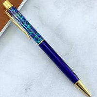Personalized Epoxy Glitter Black Ink Pen: Refillable - Etsy