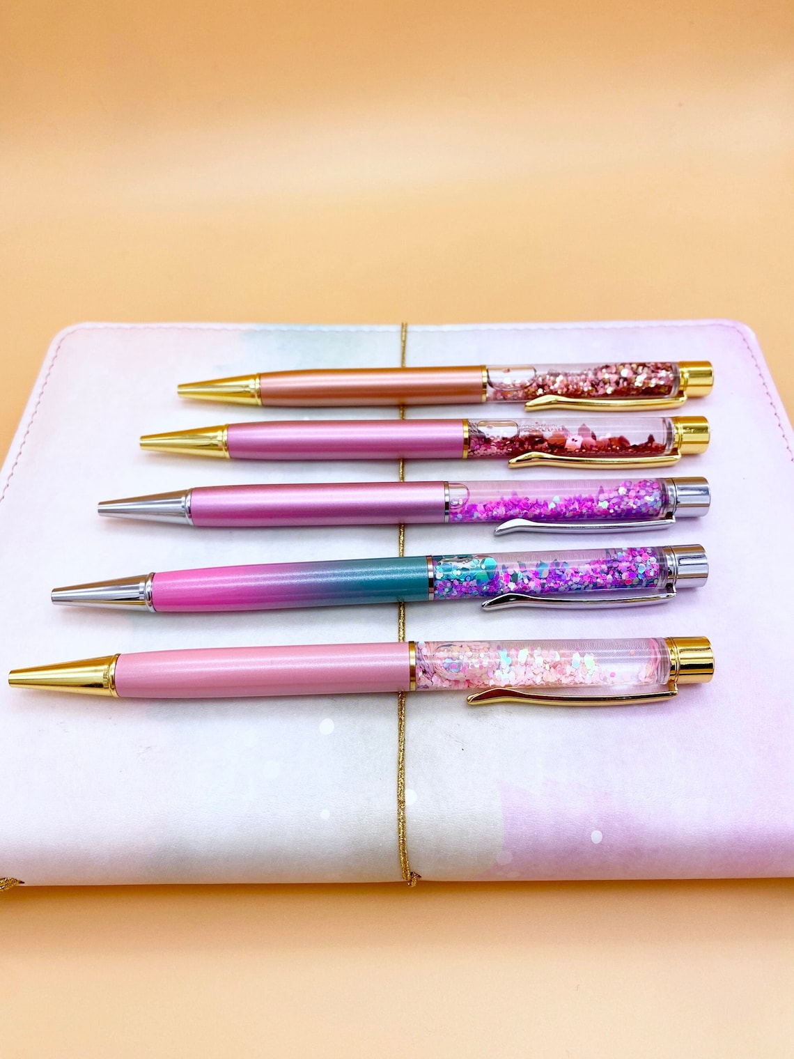 Pink Floating Glitter Pens Metal Ballpoint Pens Refillable - Etsy