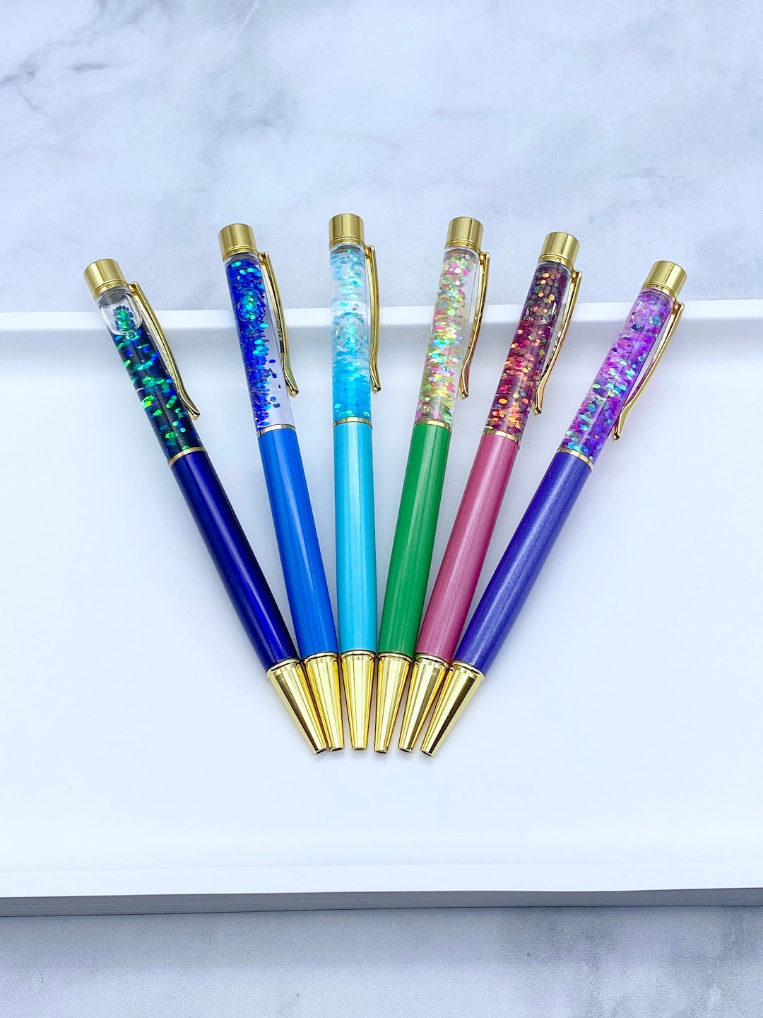 Floating Glitter Pen: Metal Ballpoint, Refillable Ink - Etsy