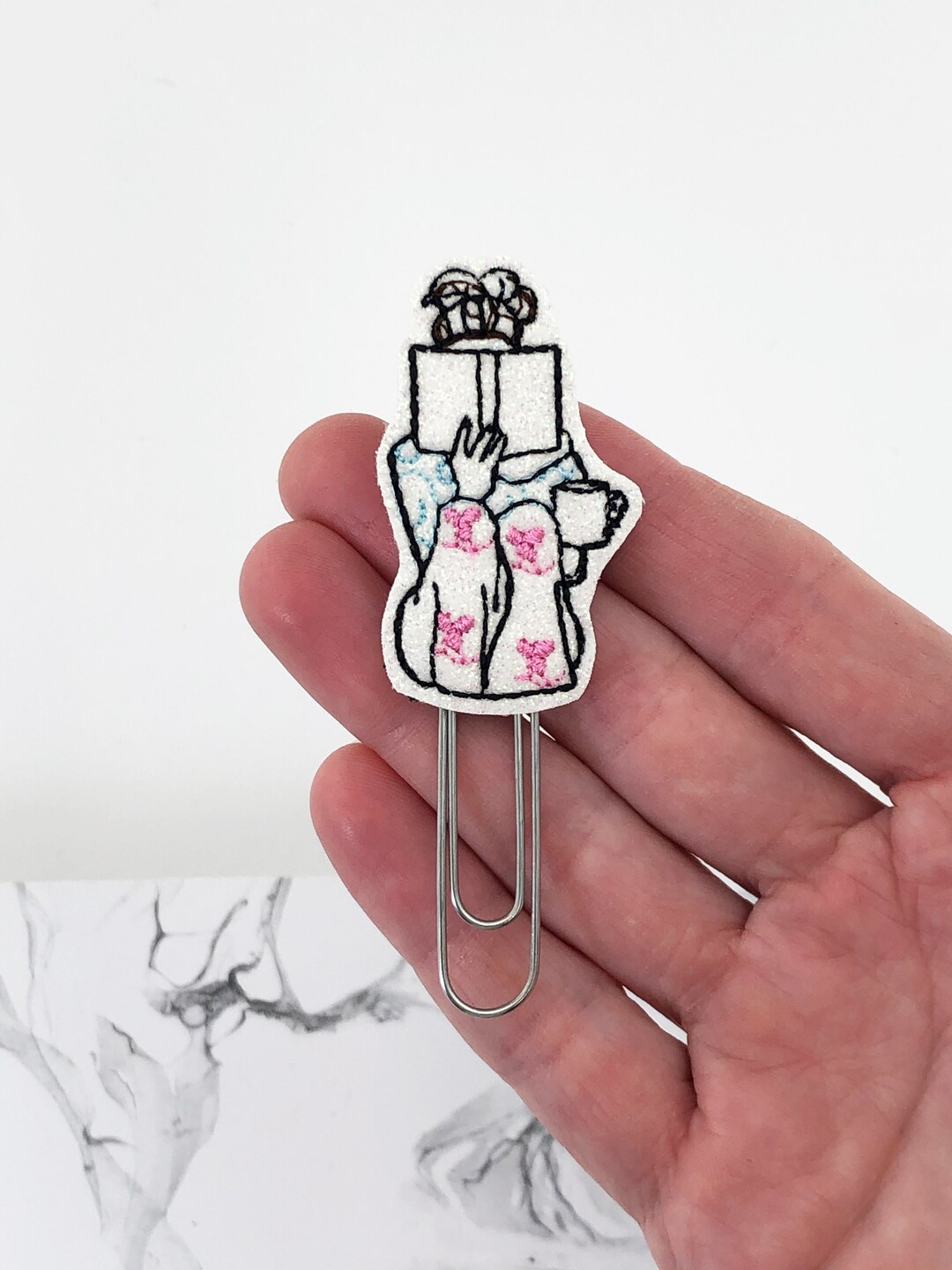 Girl Reading Planner Paper Clip, Book Mark, Planner Clip, Planner ...
