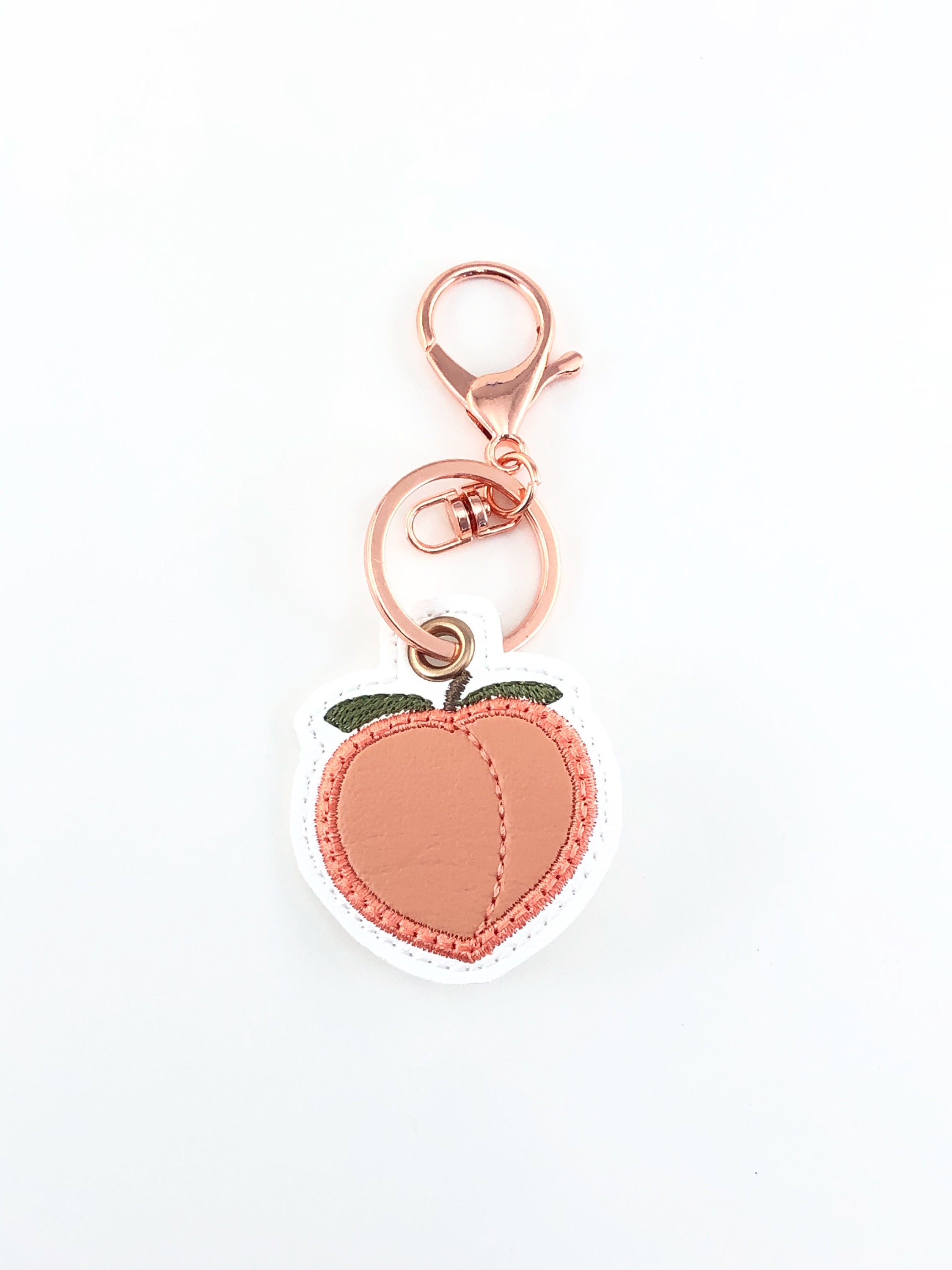 Peach Key Chain Eyelet Chain Lobster Clasp Key Chain - Etsy