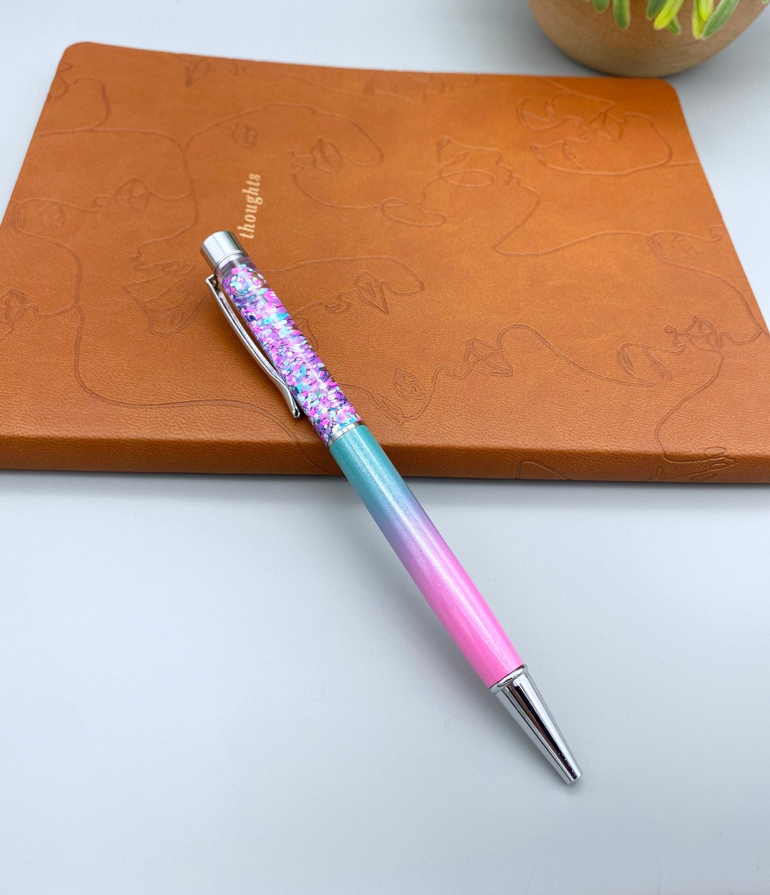 Cotton Candy Ombre Ballpoint Pen With Floating Glitter - Etsy