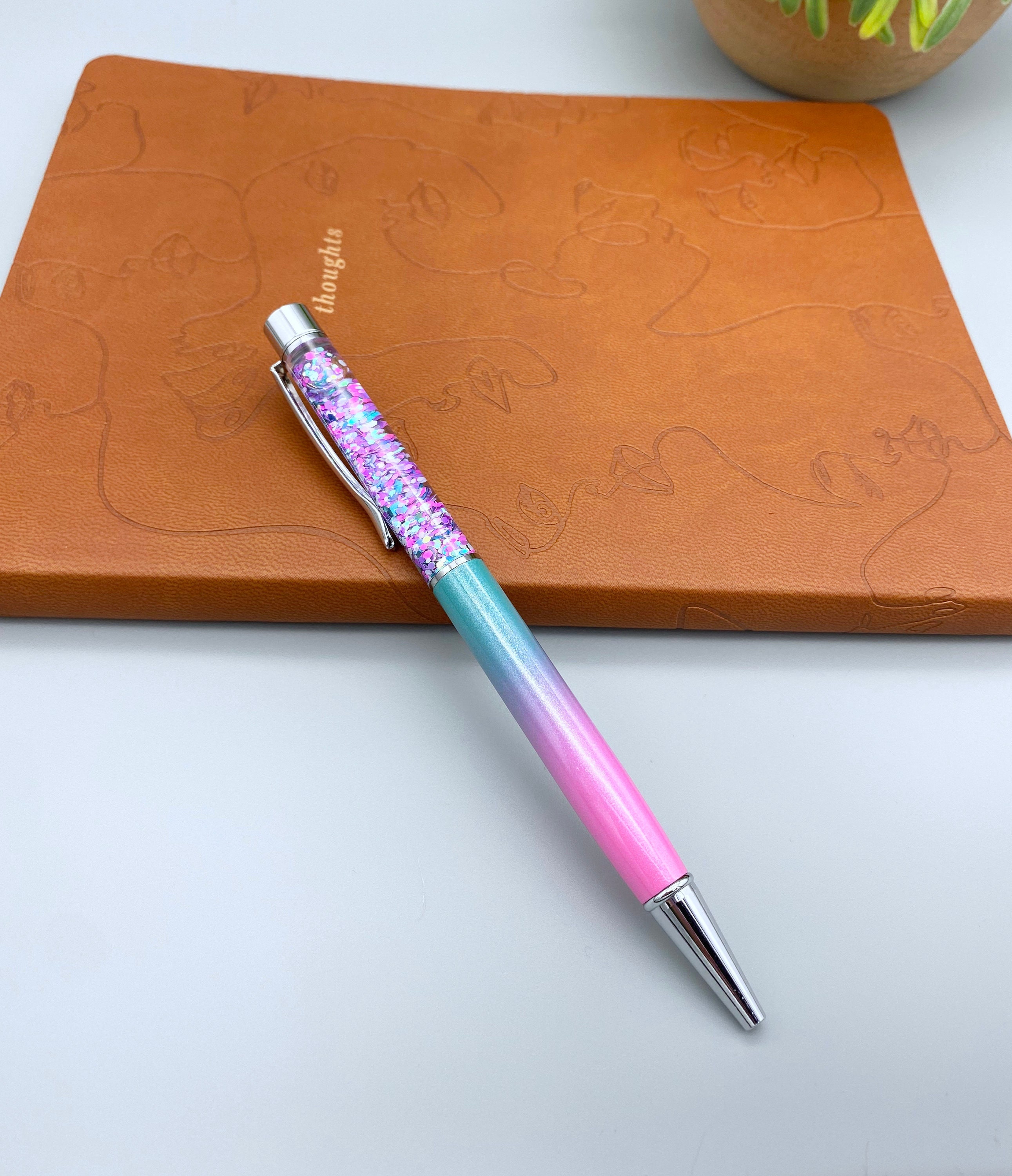Cotton Candy Ombre Ballpoint Pen With Floating Glitter - Etsy