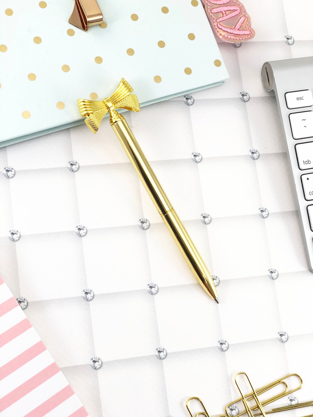 Clearance - Gold Bow Pen: Elegant Metal Ballpoint Pen - Etsy
