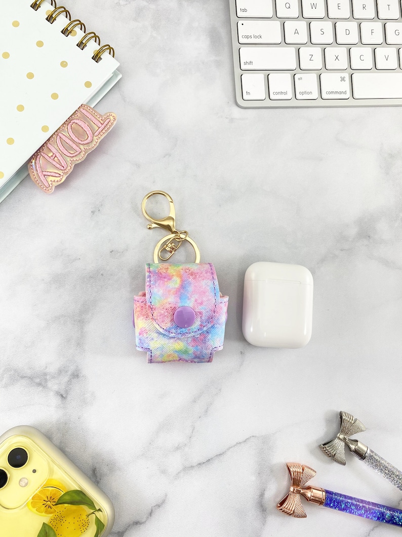 Clearance - Pastel Tie Dye Air Pod Keychain Case - Fits Generation 1 ...