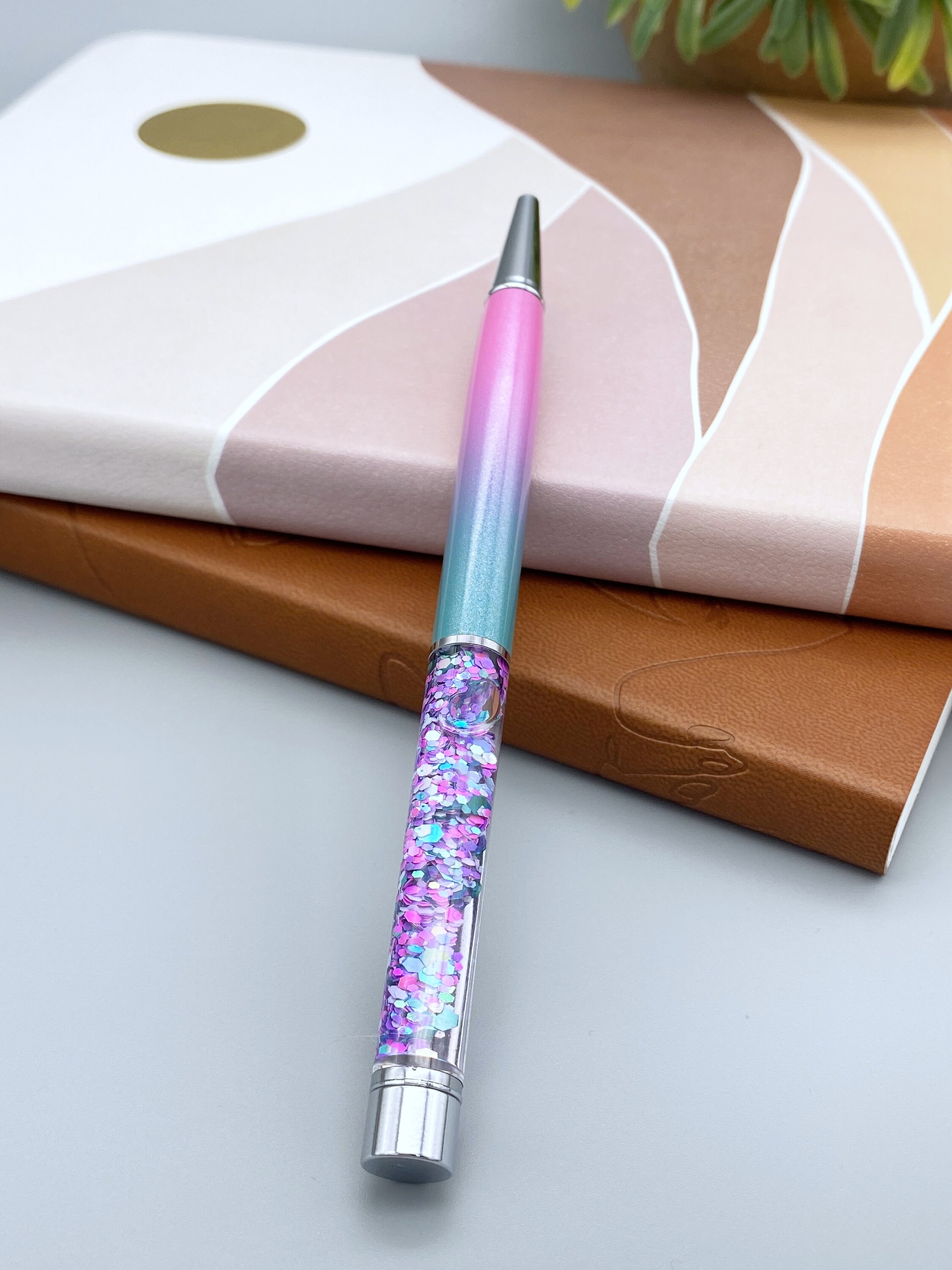 Cotton Candy Ombre Ballpoint Pen With Floating Glitter - Etsy