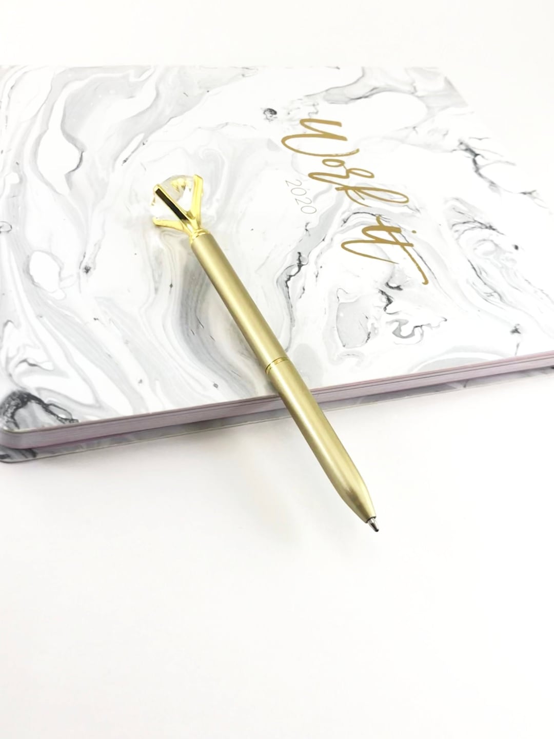 Matte Gold Diamond Top Pen, Metal Ball Point Pen - Etsy