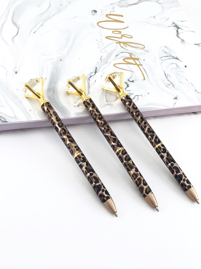 Leopard Print Diamond Pen Metal Ball Point Pen | Etsy