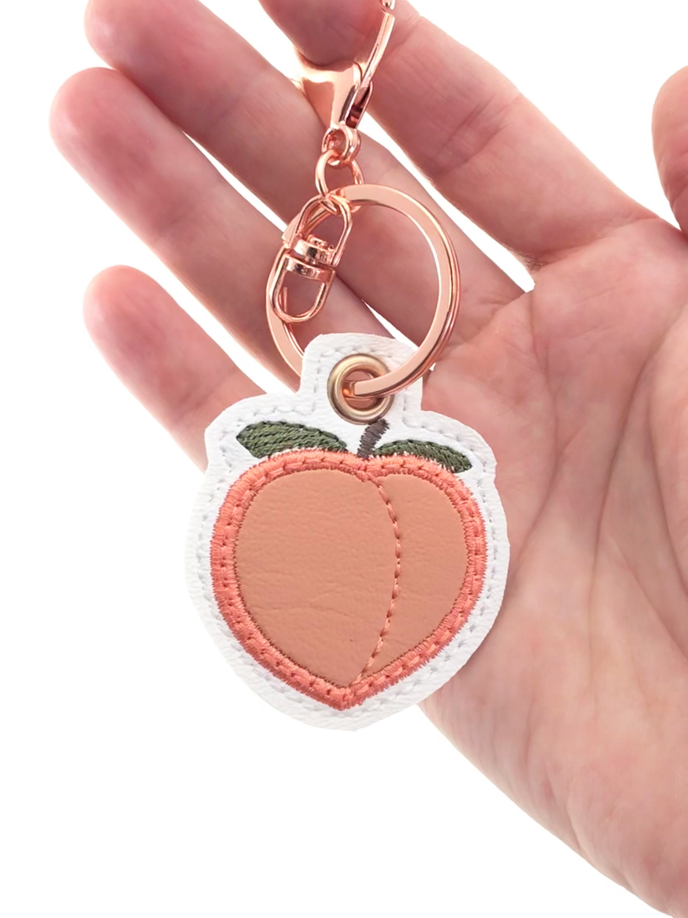 Peach Key Chain Eyelet Chain Lobster Clasp Key Chain - Etsy