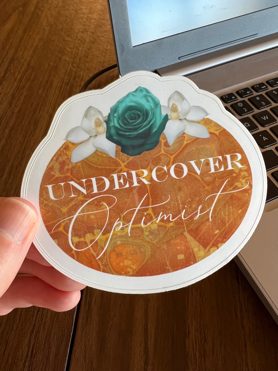 Undercover Optimist Sticker Funny Sticker Flower Sticker Water Bottle ...