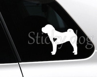 Chinese Shar Pei Silhouette Vinyl Sticker Personalized Car - Etsy
