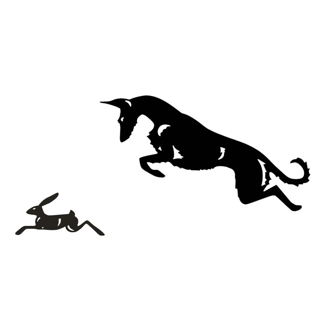 Podenco Ibicenco Wire Haired With Hare, Dog Silhouette Sticker ...