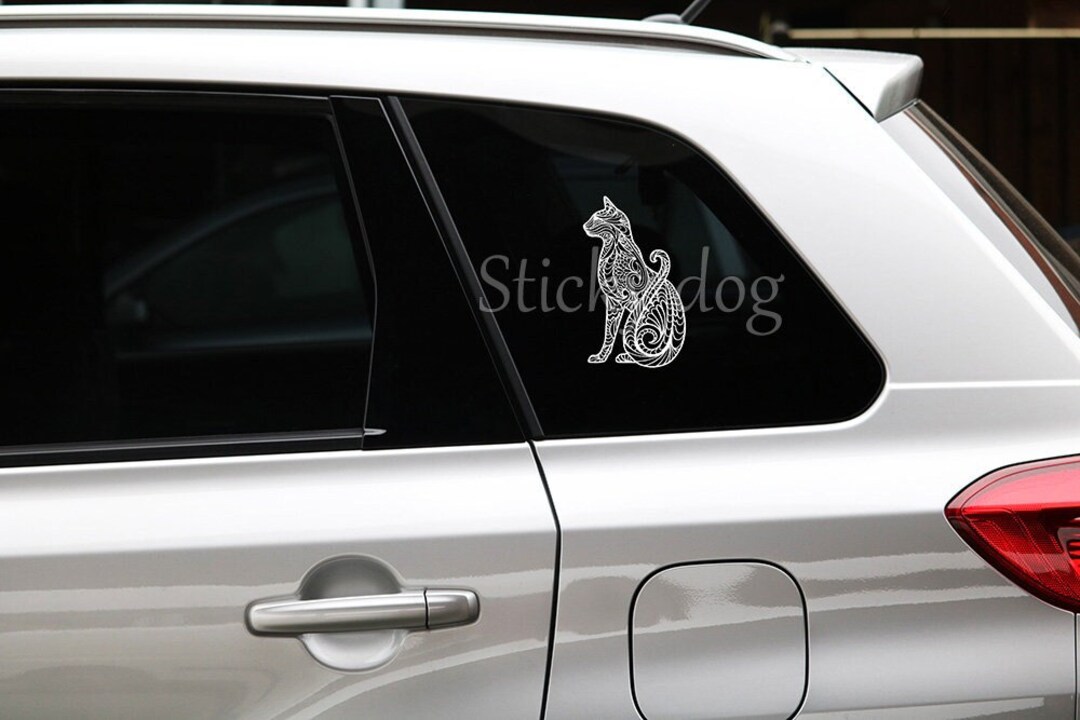 Sitting Cat Silhouette Sticker - Etsy