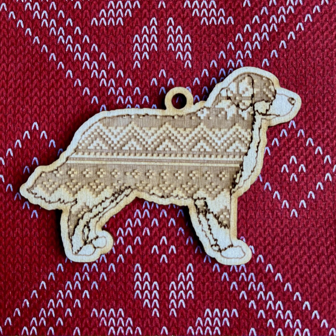 Bernese Mountain Dog Wood Engraved Dog Silhouette Ornament - Etsy