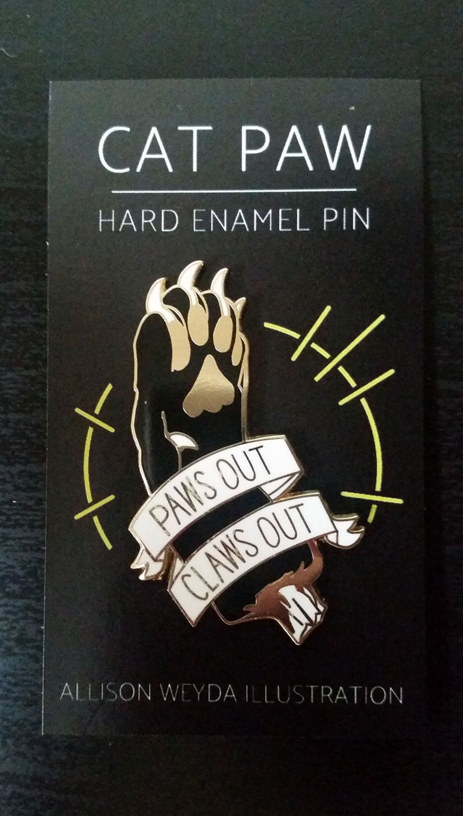 Paws Out Claws Out Cat Enamel Pin 2 Hard Enamel Pin | Etsy