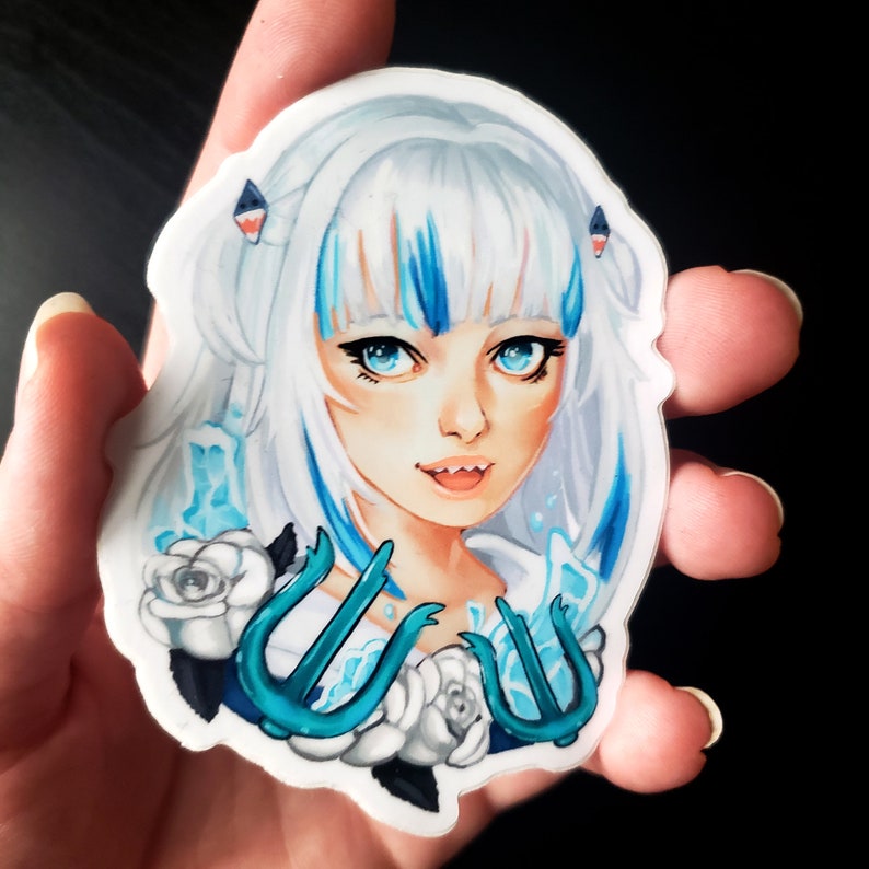 Vtuber Gawr Gura Hololive EN 3 Vinyl Sticker - Etsy