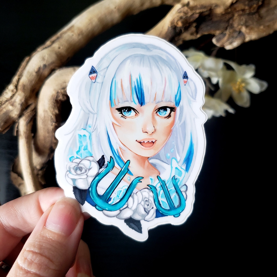 Vtuber Gawr Gura Hololive EN 3" Vinyl Sticker - Anime Art Decal for ...