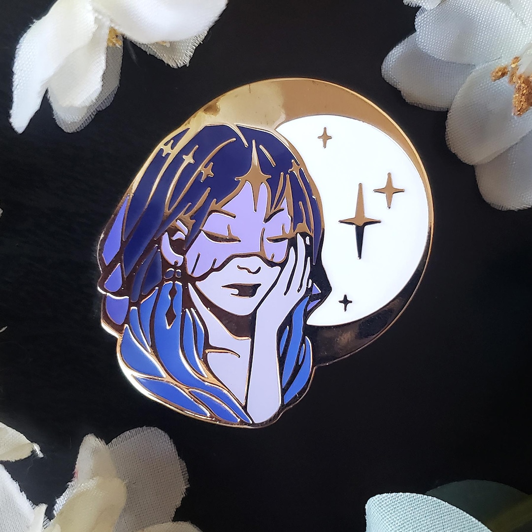 Gold Hard Enamel Pin – Nyx Goddess of Night – Fantasy Mythology Pin –1. ...