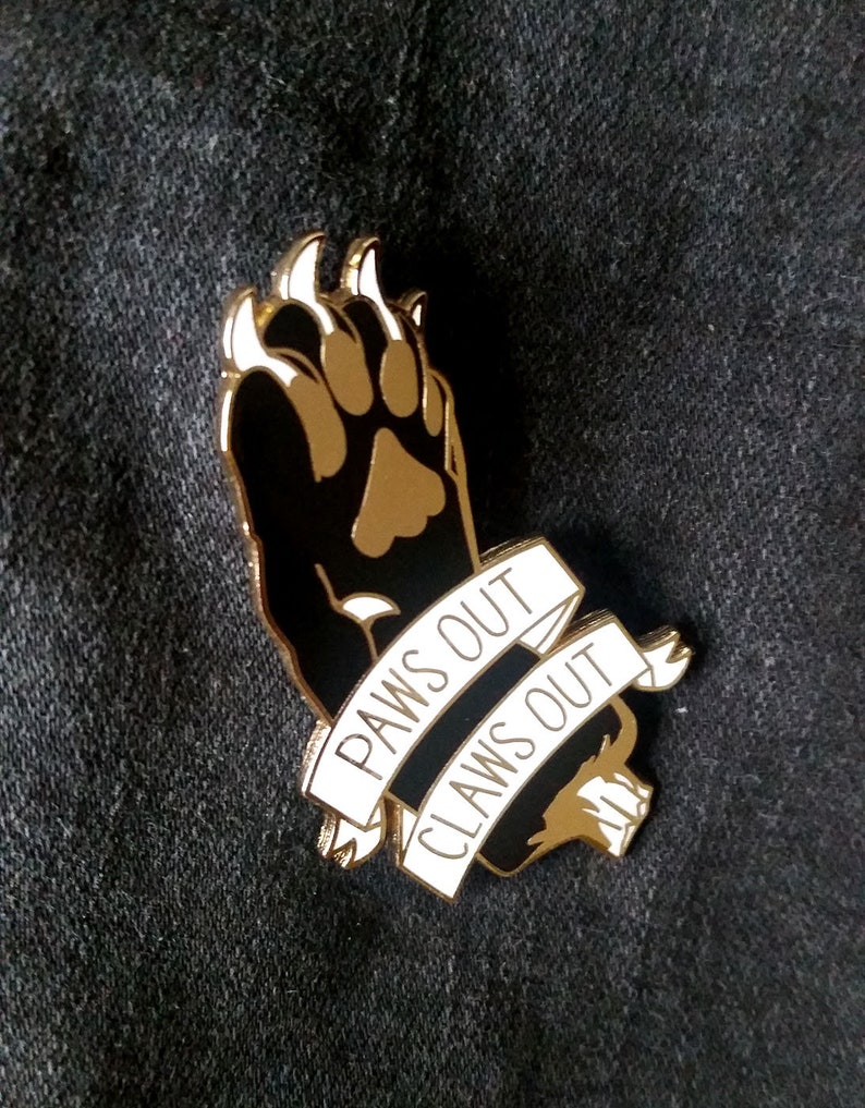 Paws Out Claws Out Cat Enamel Pin 2 Hard Enamel Pin | Etsy