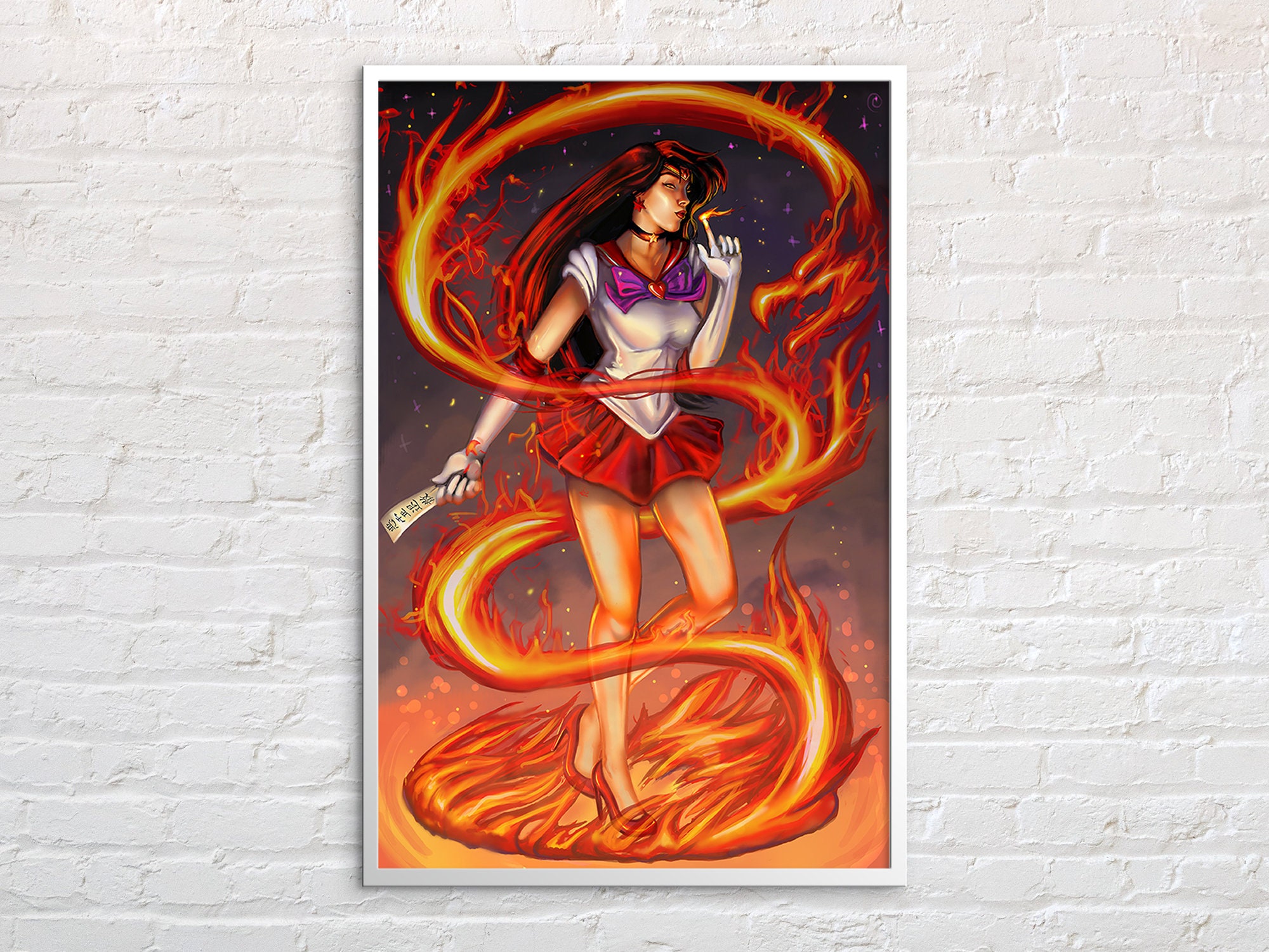 Sailor Mars Fire Attack Sailor Moon Anime 11x17 Poster Print | Etsy