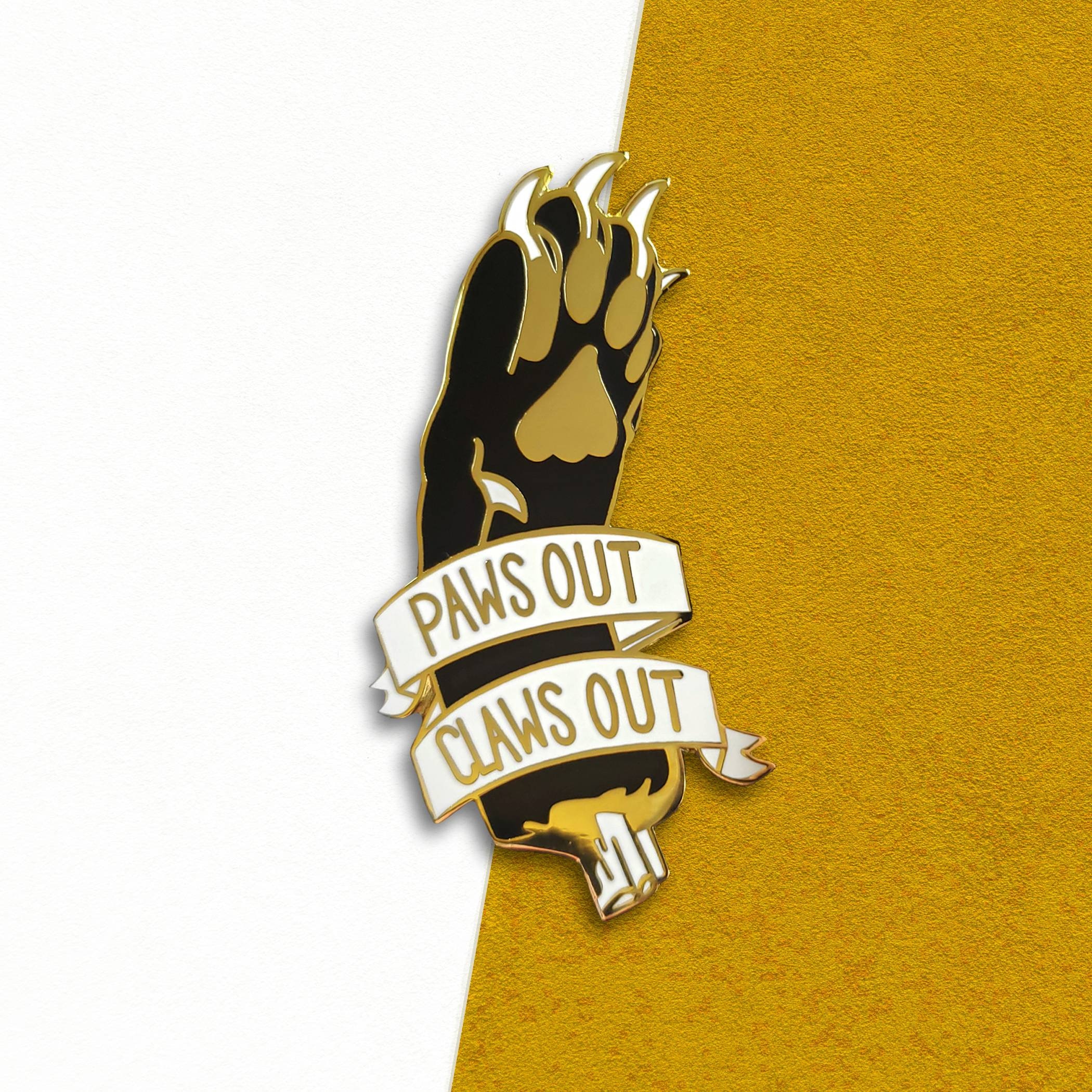 Paws Out Claws Out Cat Enamel Pin 2 Hard Enamel Pin | Etsy