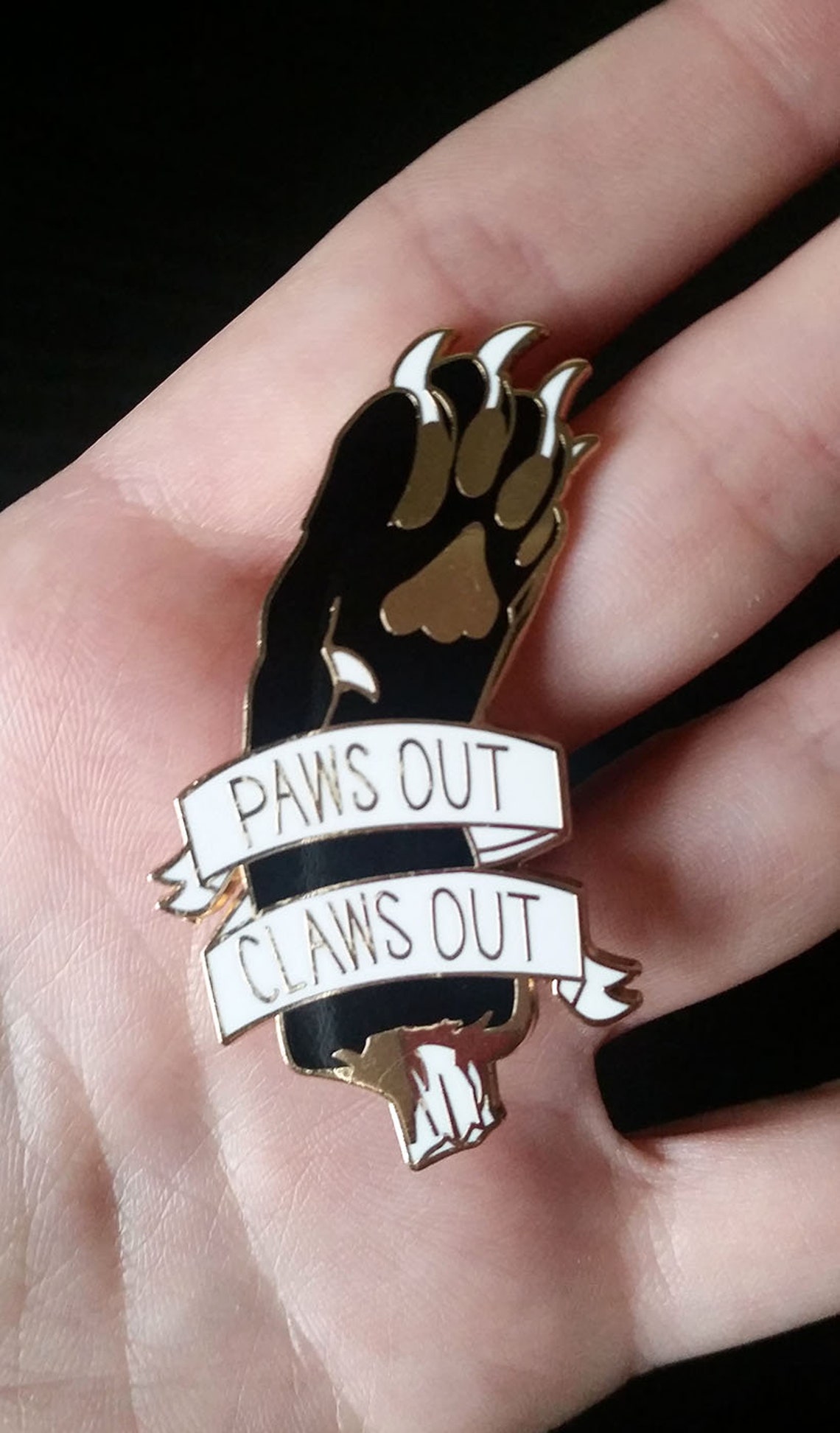 Paws Out Claws Out Cat Enamel Pin 2 Hard Enamel Pin | Etsy