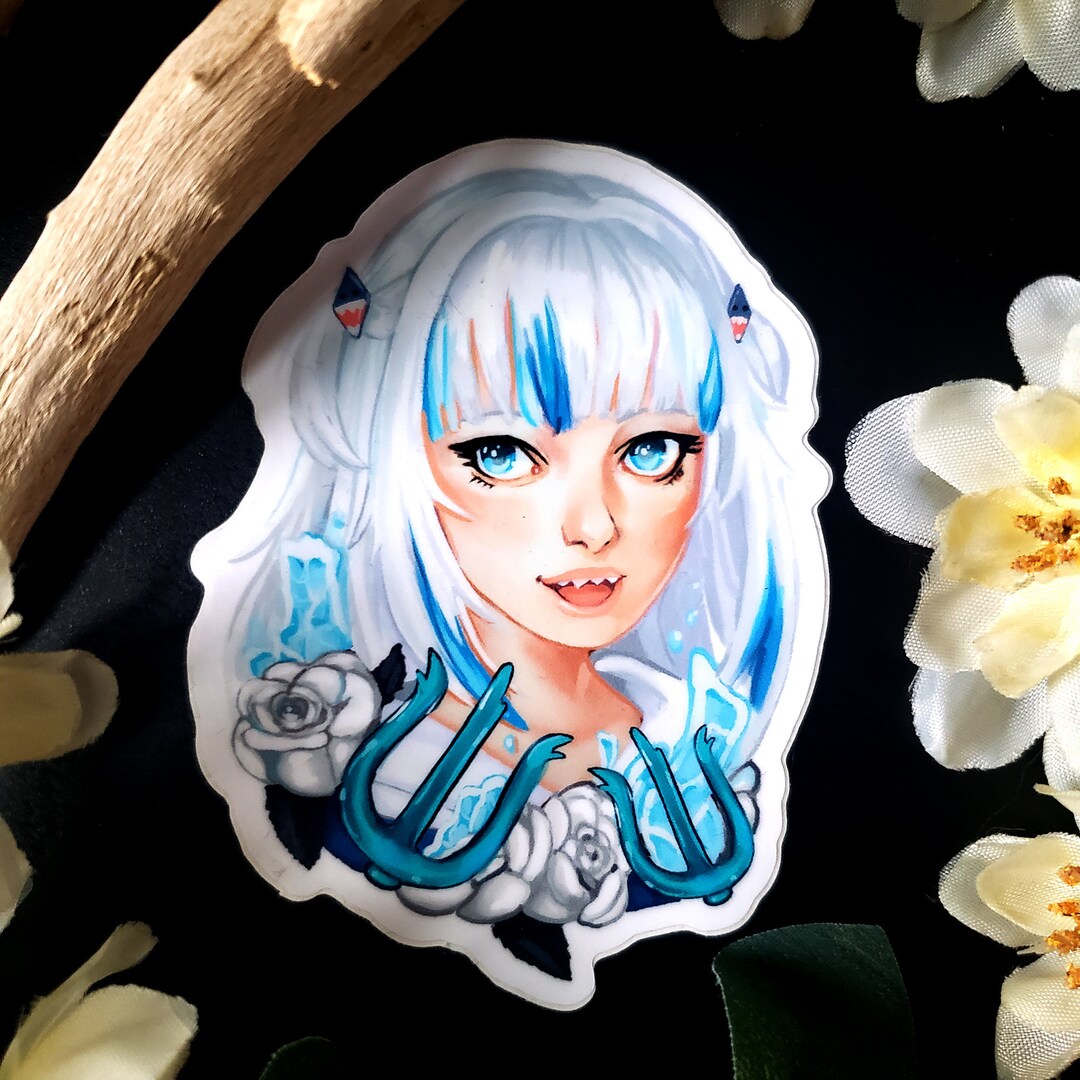 Vtuber Gawr Gura Hololive EN 3 Vinyl Sticker - Etsy