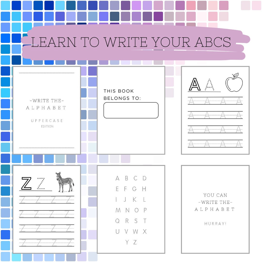 Uppercase Alphabet Letter Tracing Worksheets Booklet - Etsy