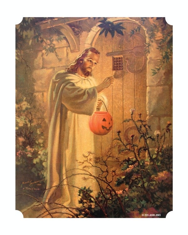 8" by 10" Print, "trick-or-treat Jesus" Altered Thrift Store Art - Etsy