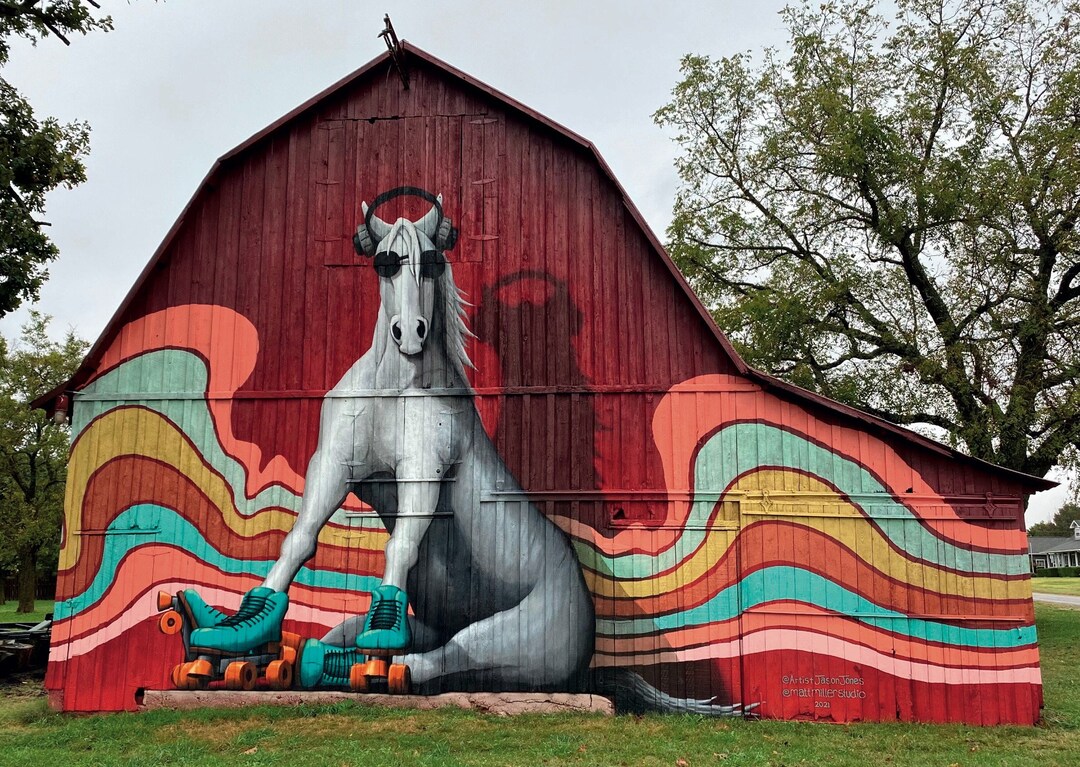 5" by 7" Postcard Print of "horse Barn" Mural in Rogers, Arkansas (in ...