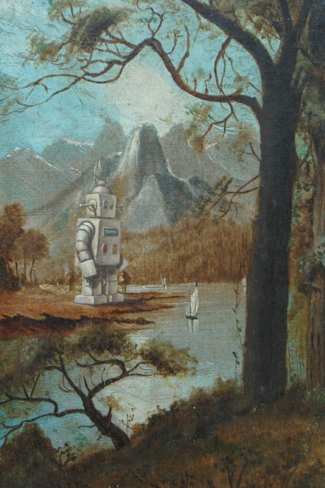 4" by 6" Postcard Print, "sailboat Bot" Altered Thrift Store Art - Etsy